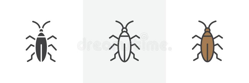 Cockroach Bug Icon on White Background. Cockroach Sign. Flat Style. Bug ...