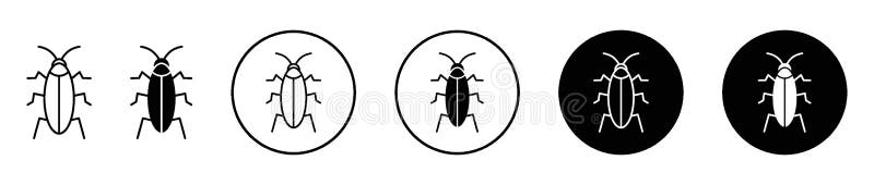 Cockroach Icon Vector Set on White Background Stock Vector ...