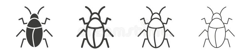 Cockroach Icon Vector Set on White Background Stock Vector ...