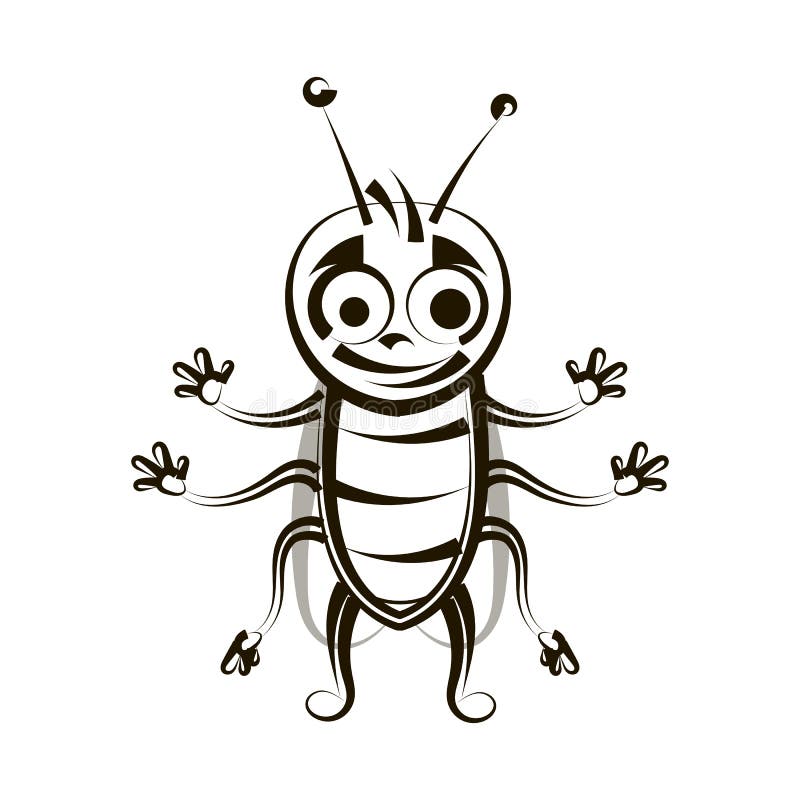Cockroach ink drawing stock vector. Illustration of global - 122457706