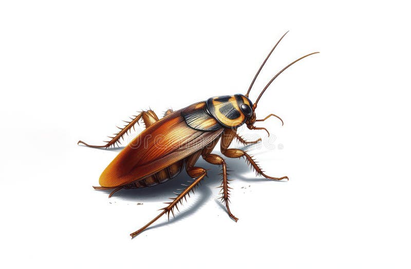 A Cockroach Isolated on White Background. Cockroach Stock Illustration ...