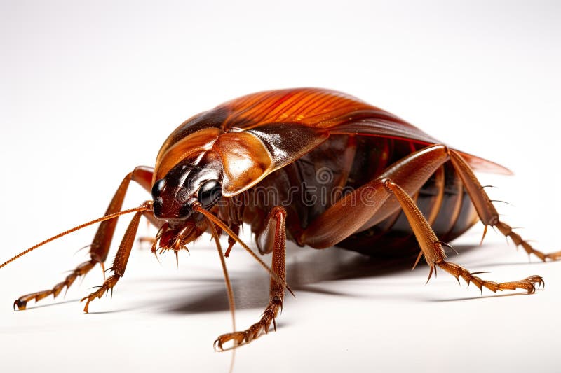 A Cockroach Isolated on White Background. Cockroach Stock Illustration ...