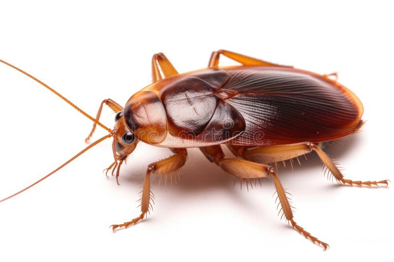 A Cockroach Isolated on White Background. Cockroach Stock Illustration ...