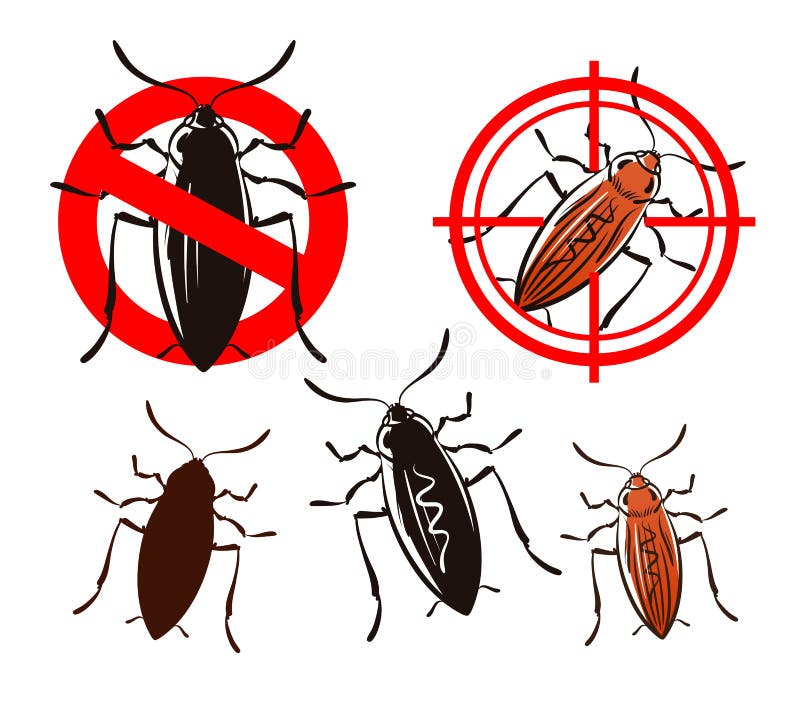 Cockroach or Pest Control Icons Set. Vector Illustration Stock Vector ...