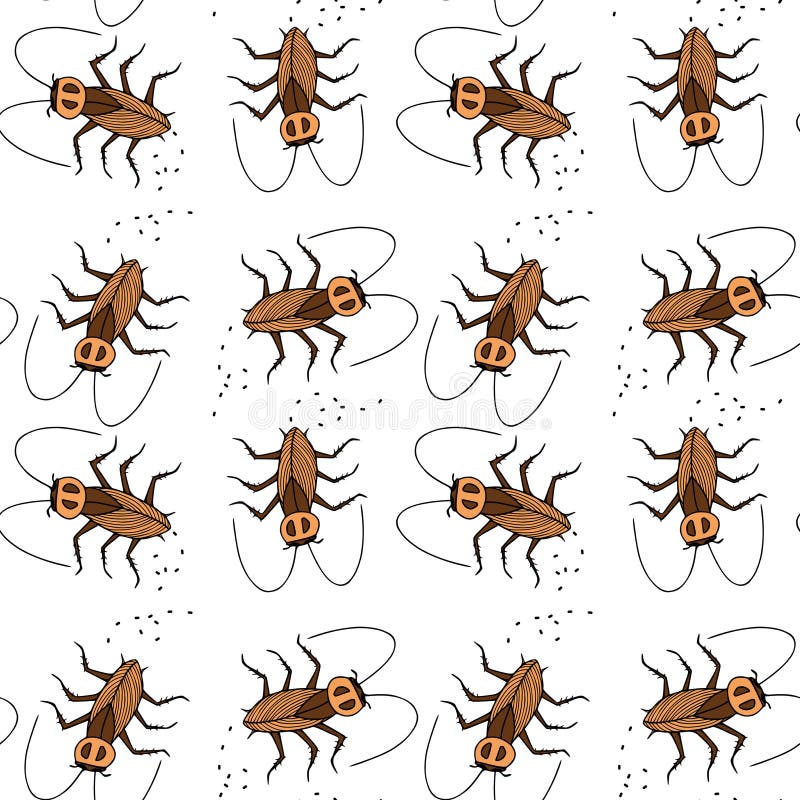 Cockroach Seamless Vector Wallpaper Stock Illustrations – 348 Cockroach ...