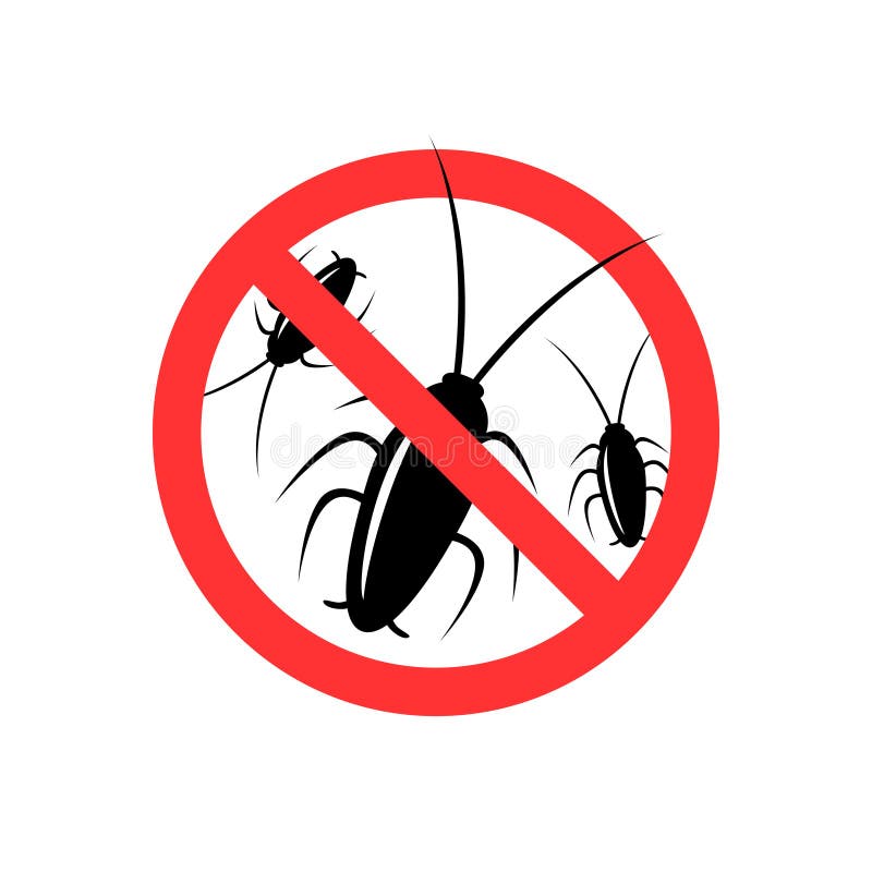 Cockroach, Stop Insect Sign, Symbol, Label. Vector Illustration Stock ...