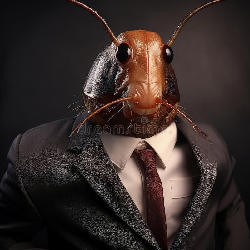 Cockroach in suit and tie stock illustration. Illustration of director ...