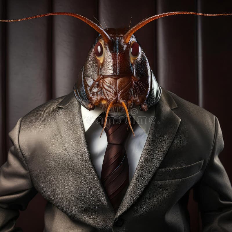 Cockroach in suit and tie stock illustration. Illustration of male ...