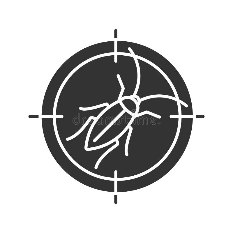 Cockroach Target Glyph Icon Stock Vector - Illustration of isolated ...