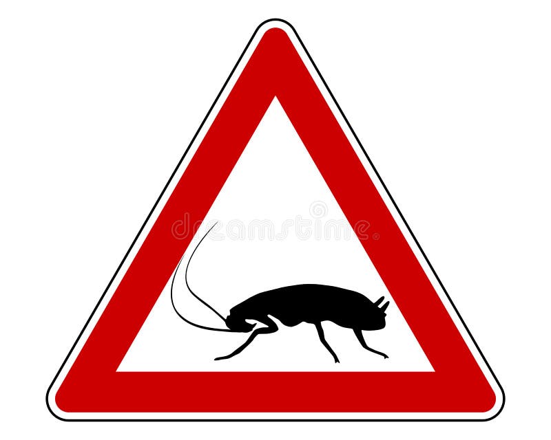 Cockroach warning sign stock vector. Illustration of insect - 15288450