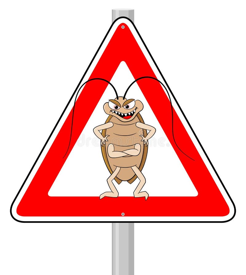 Cockroach warning sign stock vector. Illustration of insect - 15288450