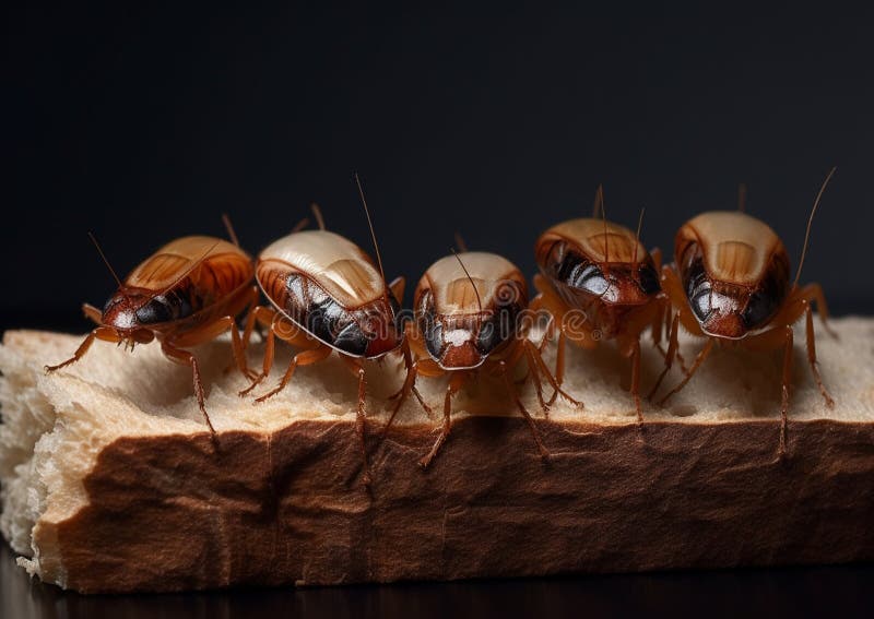 Cockroaches Eating Bread stock illustration. Illustration of bumblebee ...
