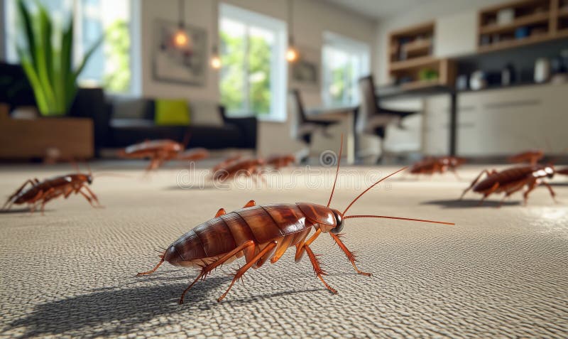 Cockroaches Infesting Modern Living Room Environment with Natural Light ...