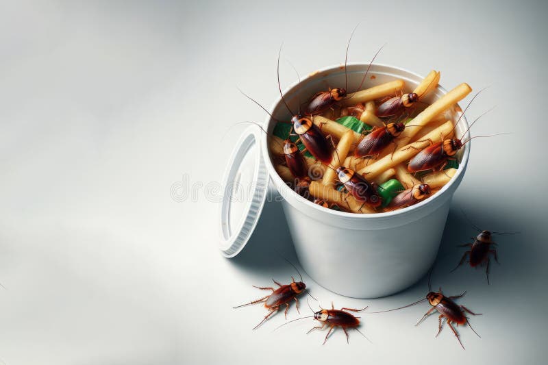 Cockroaches in a Jar of Food. Space for Text. Stock Illustration ...