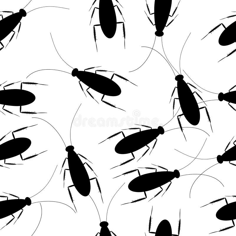 Cockroaches Seamless Pattern Stock Vector - Illustration of crawling ...