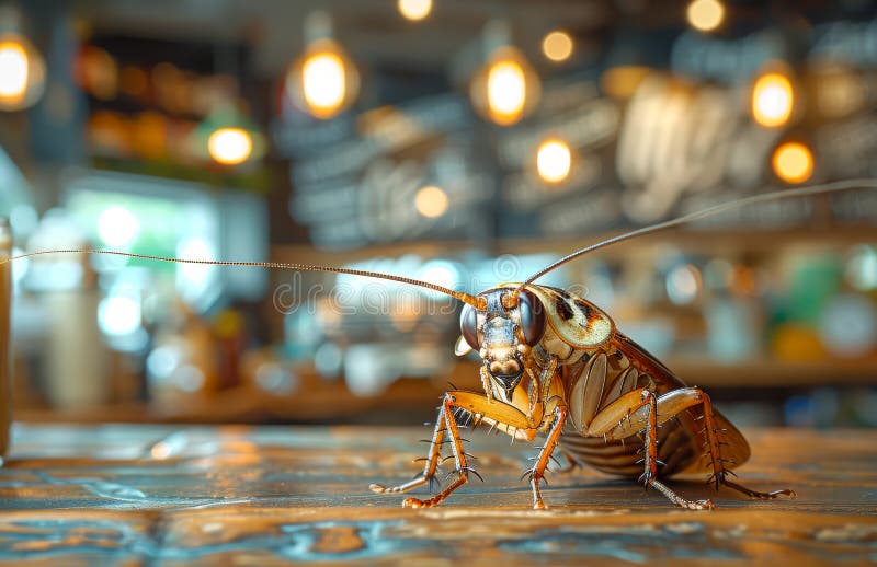 Cockroaches are Sitting on the Table in the Restaurant. Stock Photo ...