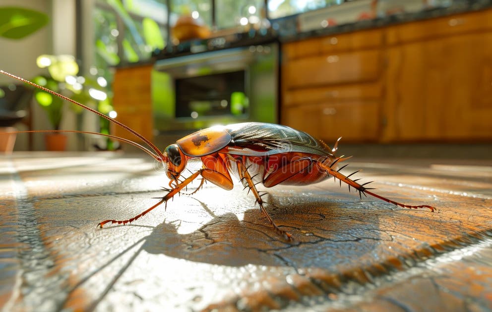 Cockroaches are Walking on the Kitchen Floor. a Roach Crawling on the ...