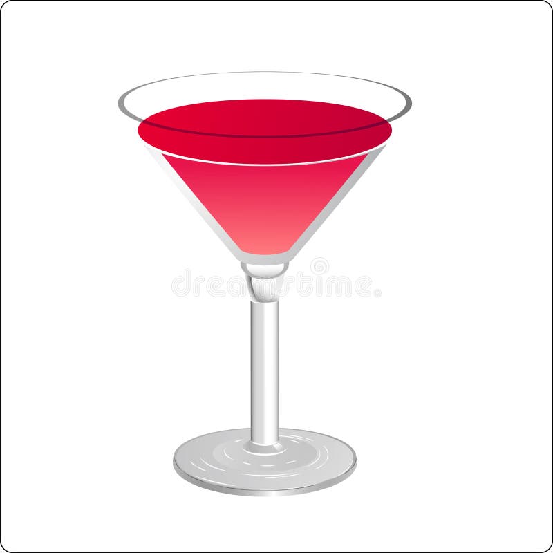 Red cocktail stock vector. Illustration of cherry, birthday - 21525459