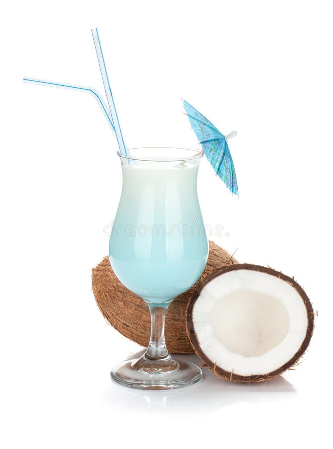 Cocktail Azul Do Creme Do Coco Imagem de Stock - Imagem de delicioso ...