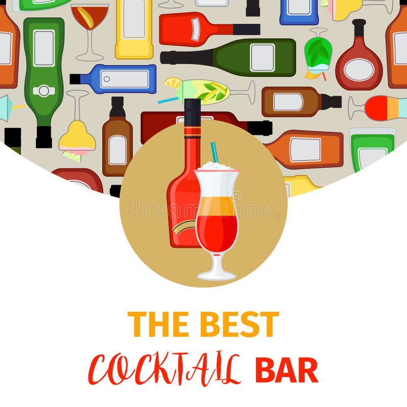 Cocktail bar banner stock vector. Illustration of backdrop - 98370072