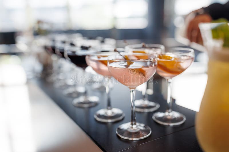 Cocktail at the Bar, Buffet Stock Image - Image of alcoholic, vodka ...