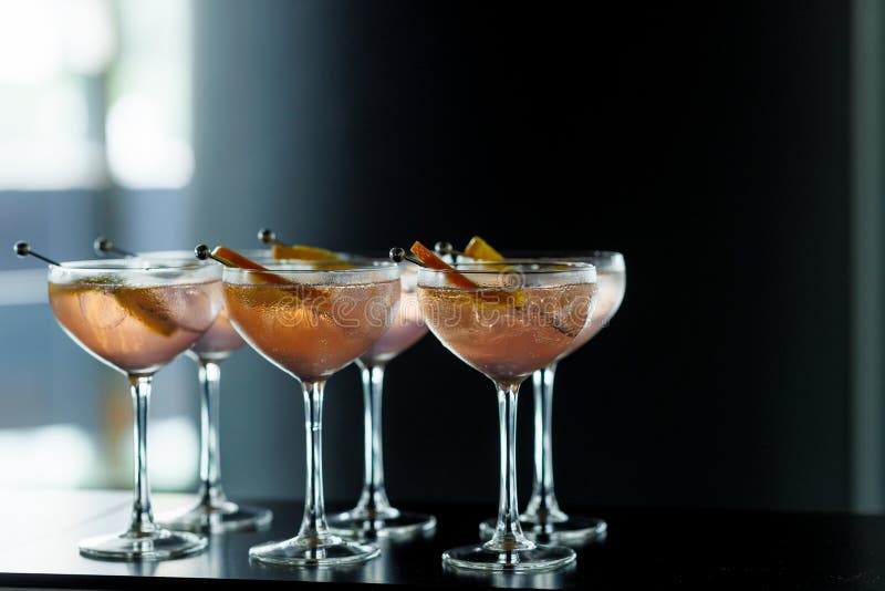 Cocktail at the Bar, Buffet Stock Image - Image of aperitif, fruit ...