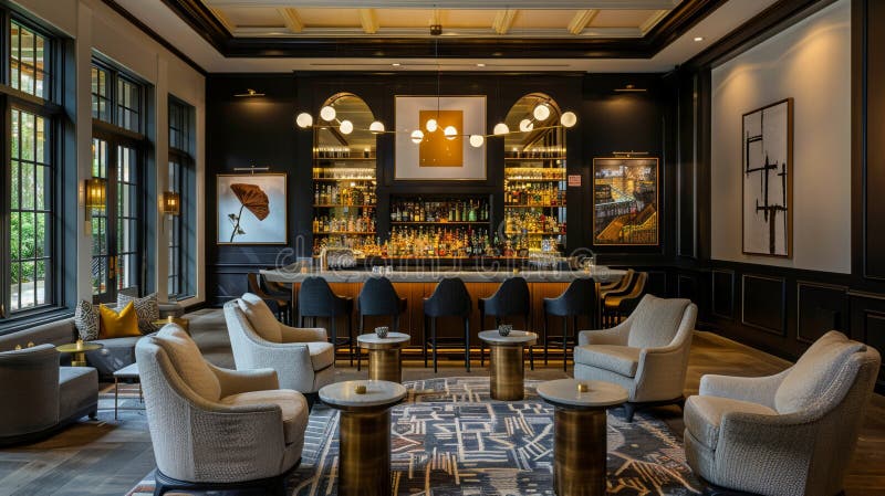 Cocktail Bar Featuring Bartenders during Happy Hour Stock Image - Image ...