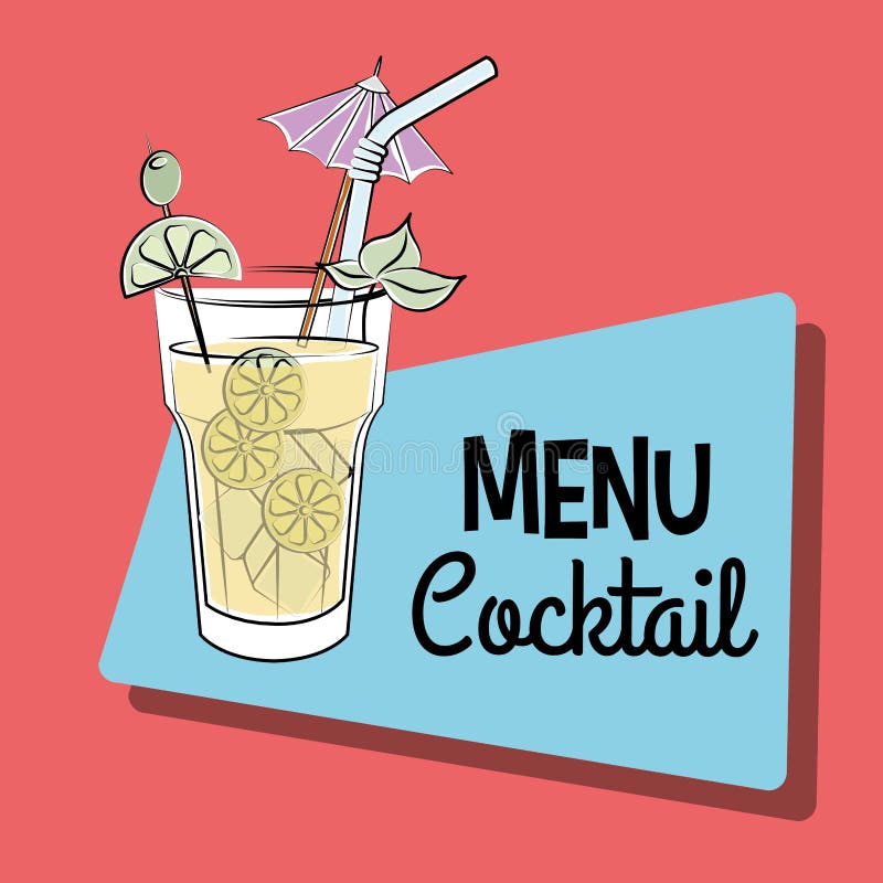 Cocktail bar menu stock vector. Illustration of juice - 65905177