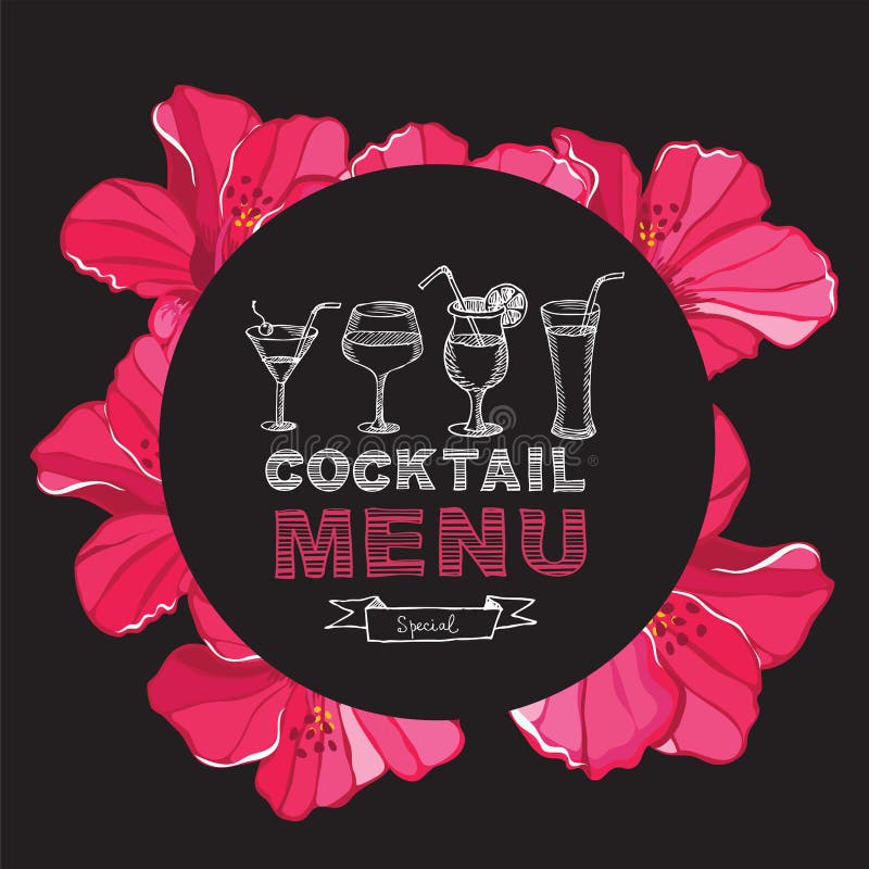 Cocktail Bar Menu, Template Design.Vector Illustration. Stock Vector ...