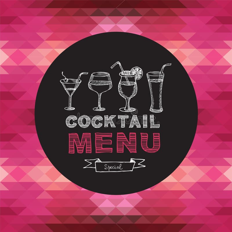 Cocktail Bar Menu, Template Design.Vector Illustration. Stock Vector ...