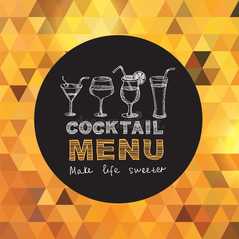 Cocktail Bar Menu, Template Design.Vector Illustration. Stock Vector ...