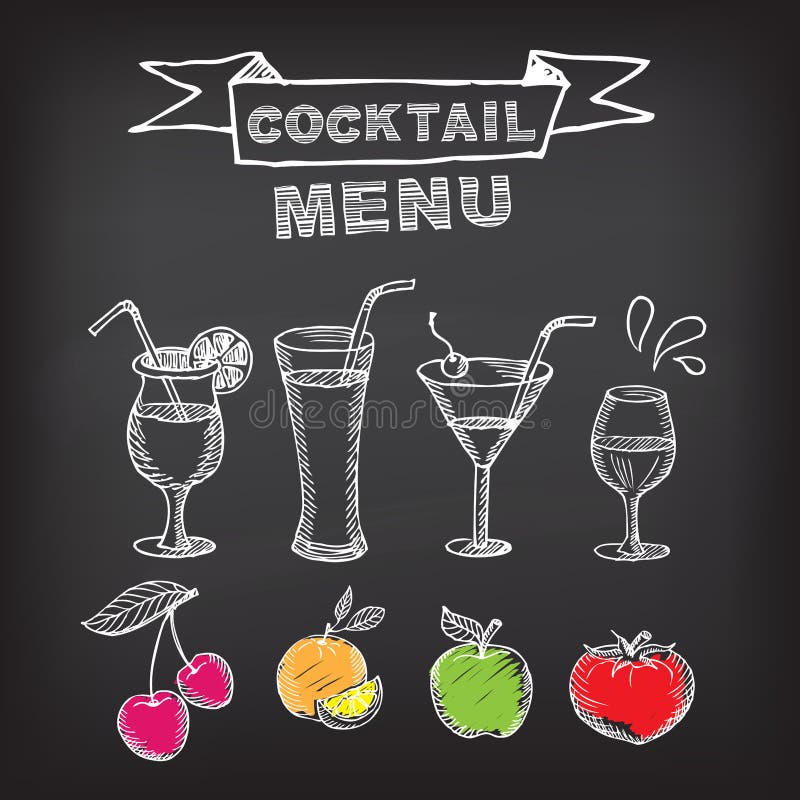 Cocktail Bar Menu, Template Design.Vector Illustration. Stock Vector ...