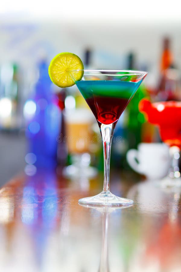 Cocktail at the bar table stock photo. Image of juice - 37686446