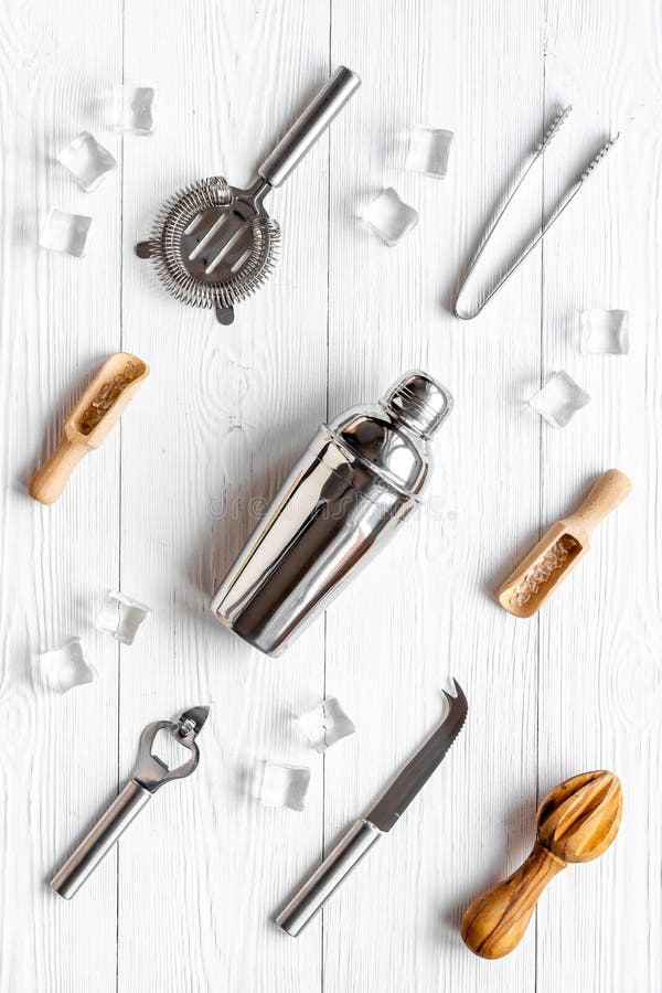 Cocktail Bar Utensils and Tools with Shaker, Strainer and Ice Stock ...