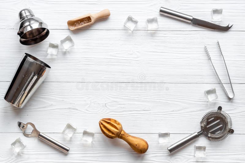 Cocktail Bar Utensils and Tools with Shaker, Strainer and Ice Stock ...