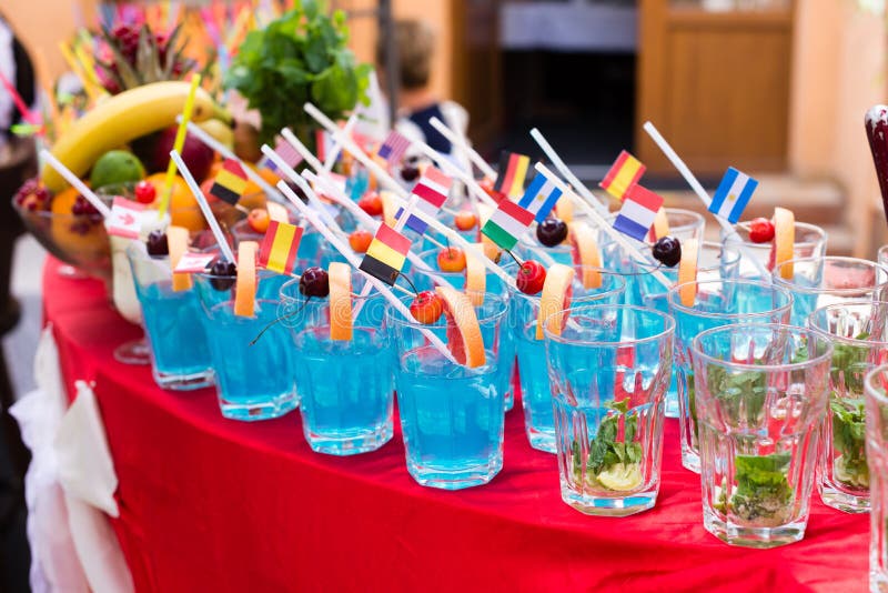 Blue Cocktail bar stock image. Image of garnish, horizontal - 106302005