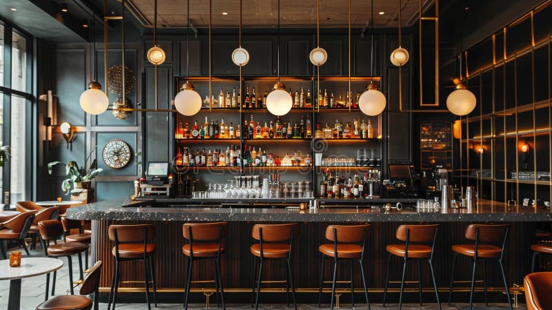 Cocktail Bartenders Serving Drinks in a Chic Hotel Bar Stock ...