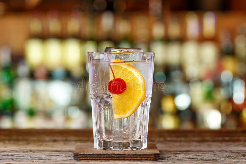 Cocktail on the Basis of Gin and Lemon Juice Stock Image - Image of ...