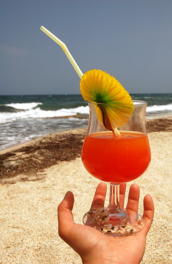 Cocktail on the beach stock image. Image of crete, equipment - 49618611