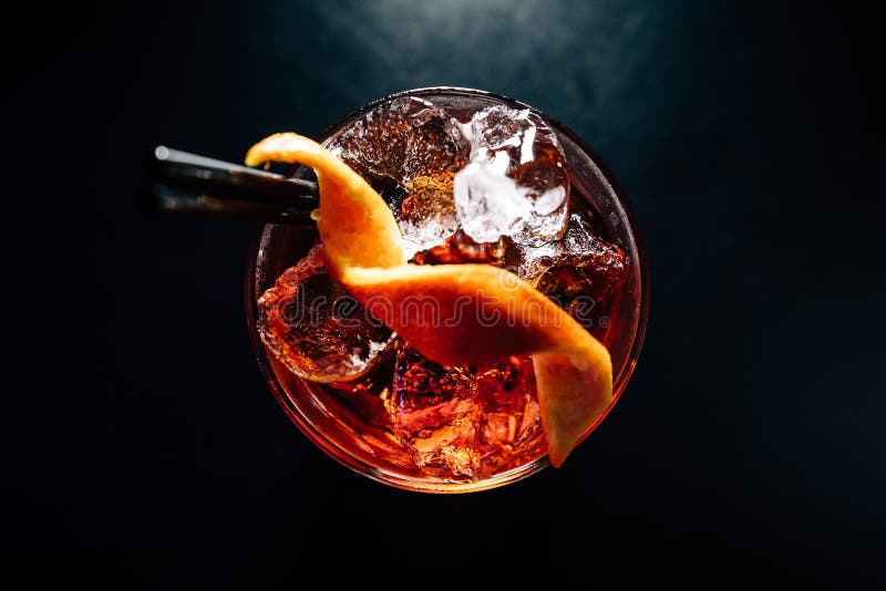 Cocktail on a Black Background Stock Image - Image of party, drink ...