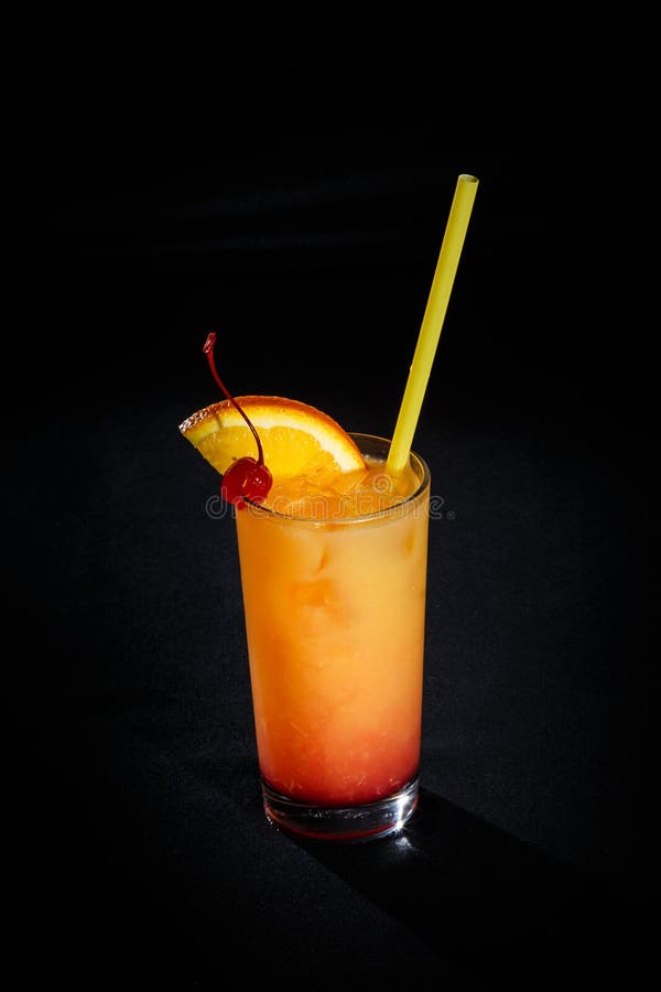Cocktail on a Black Background Stock Image - Image of party, drink ...