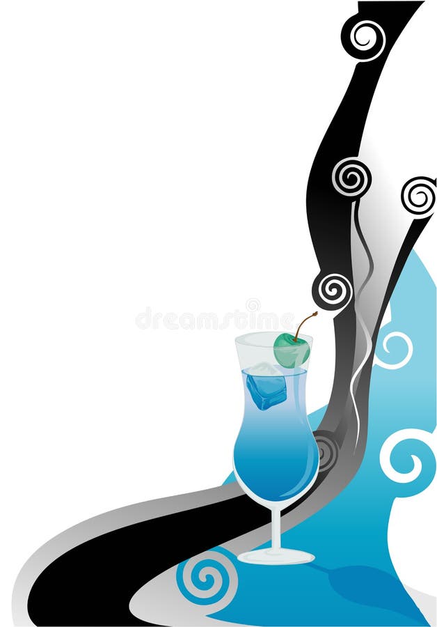 Cocktail blue card stock vector. Illustration of fresh - 4588823