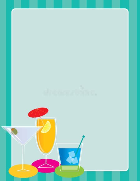 Cocktails Border Stock Illustrations – 372 Cocktails Border Stock ...