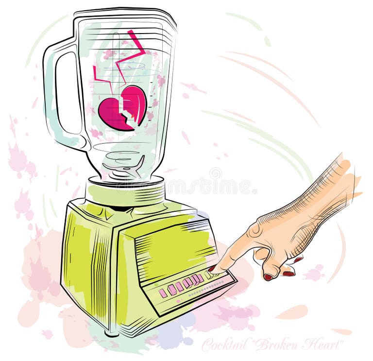 Cocktail Broken Heart. Vector Illustration. Stock Vector - Illustration ...