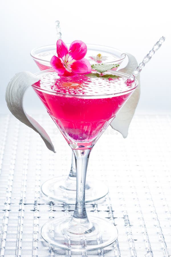 Cocktail with Caviar and Flower Stock Photo - Image of dark, cocktail ...