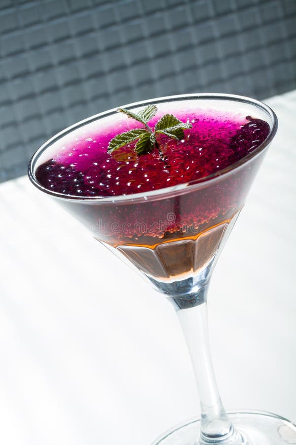 Cocktail with Caviar and Flower. Mixology, Alcohol. Stock Photo - Image ...