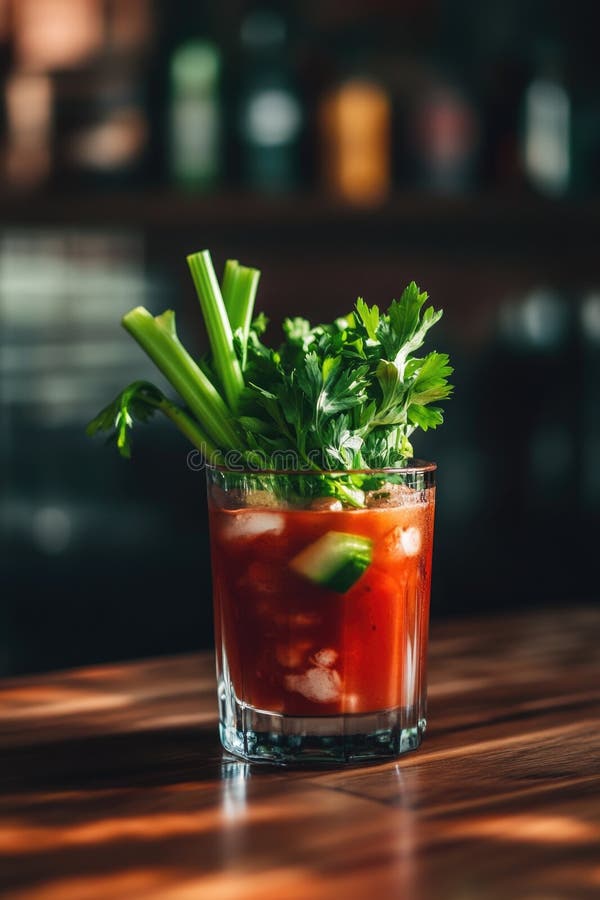 Cocktail with Celery Garnish Stock Photo - Image of beverage, snack ...