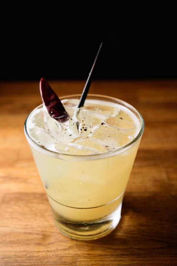 Cocktail with Chili and Pepper Stock Photo - Image of cocktail, white ...
