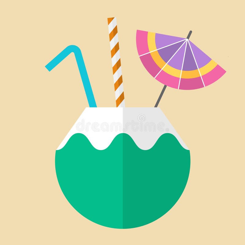 Cocktail Coco stock vector. Illustration of fruit, coco - 297298757