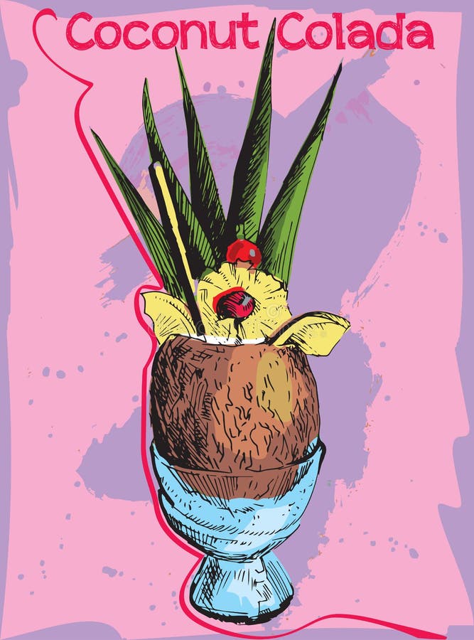 Coconut Colada Stock Illustrations – 915 Coconut Colada Stock ...